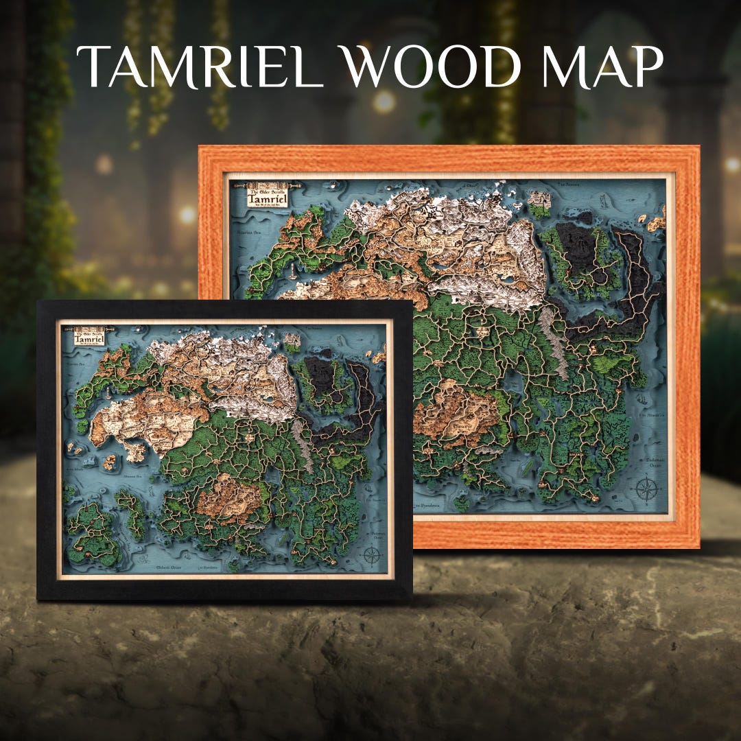 3D Wooden ESO Fantasy Map - Unique Gamer Gifts for Dad - Perfect ...