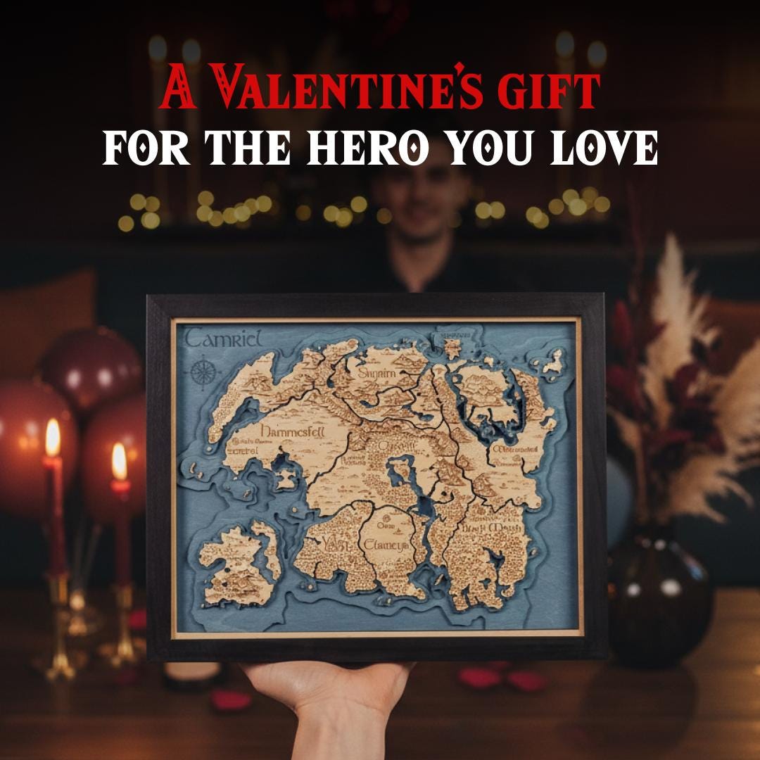 Wooden 3D Imperial Realm Map - Personalised Valentines Gamer Gifts ...