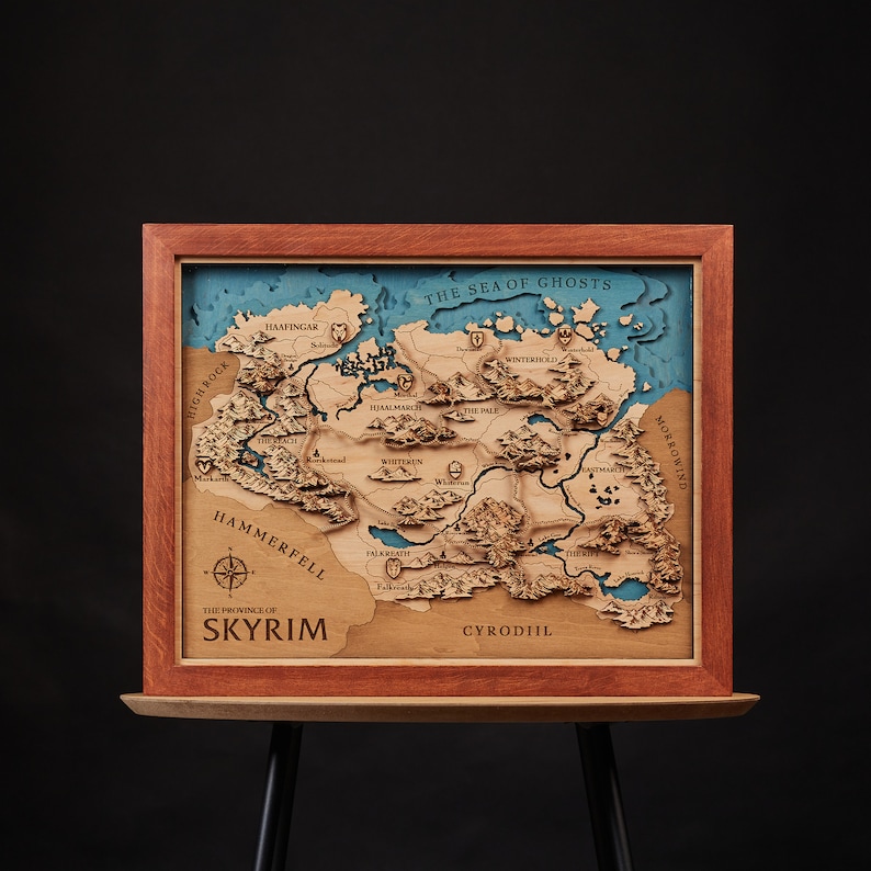 Wooden 3D Northern Lands Map - Etsy