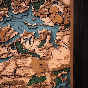 3D Wooden Map of the Enchanted Continents - Etsy