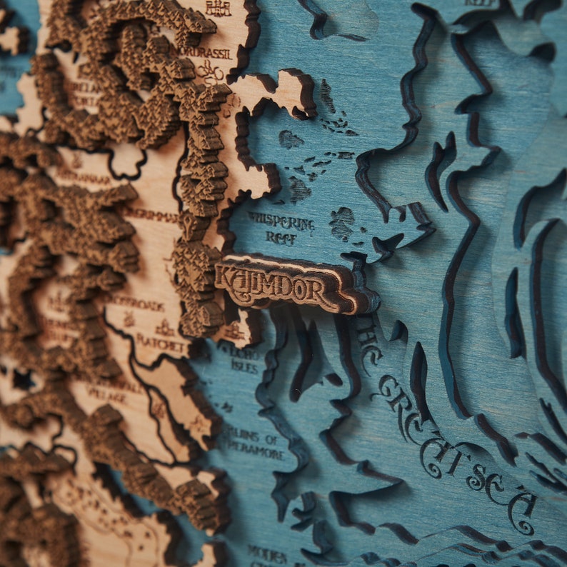 3D Realm of the Horde and the Alliance Wood Map Free Express - Etsy