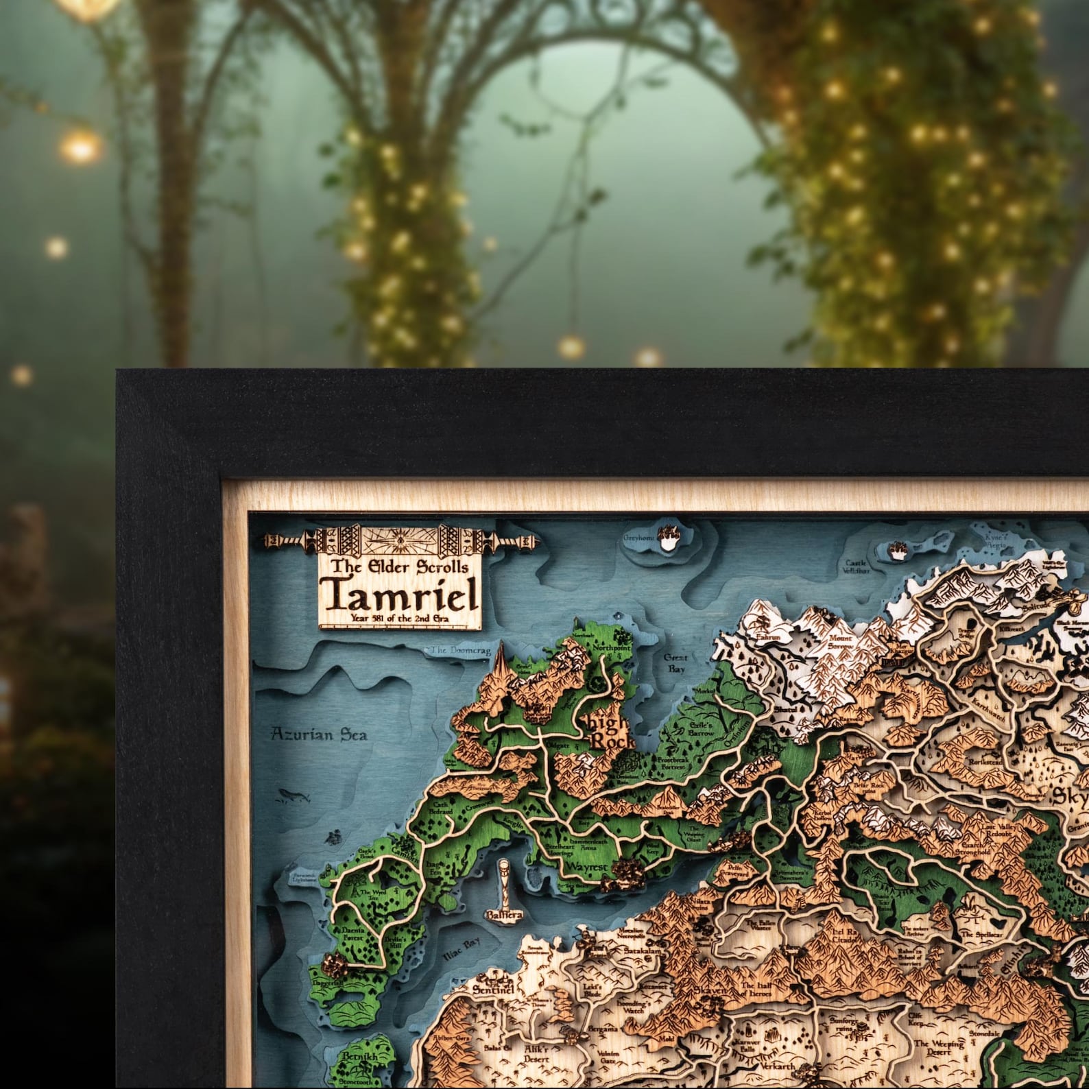 3D Wooden ESO Fantasy Map - Custom Fantasy Room Decor - Handcrafted ...