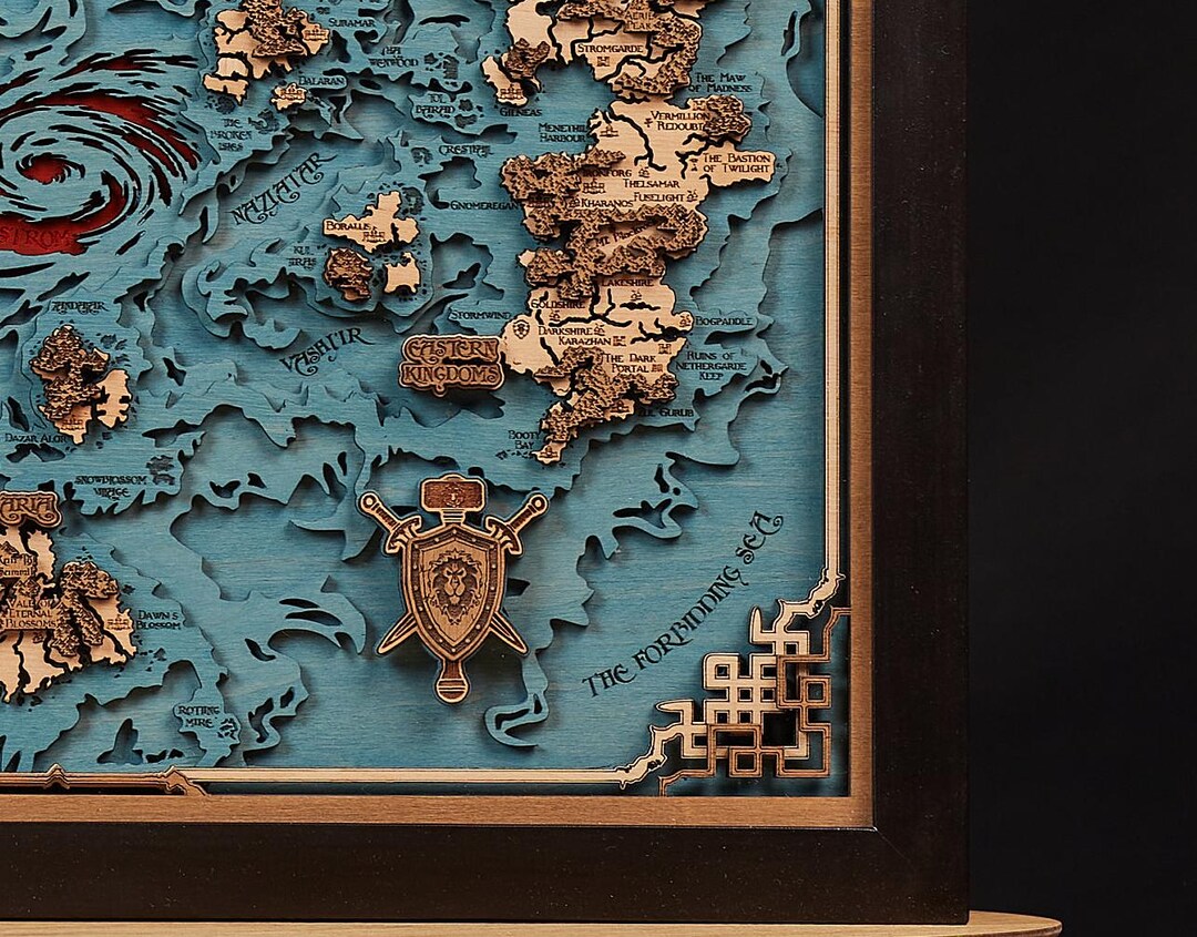 3D WOODEN MAP of Eastern Kingdoms - Custom Game World Map - Video Game ...