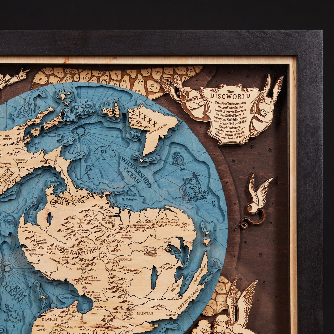 Wooden 3D Flat World Map - Etsy