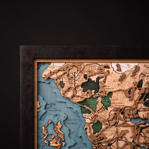 3D Wooden Map of the Enchanted Continents - Etsy