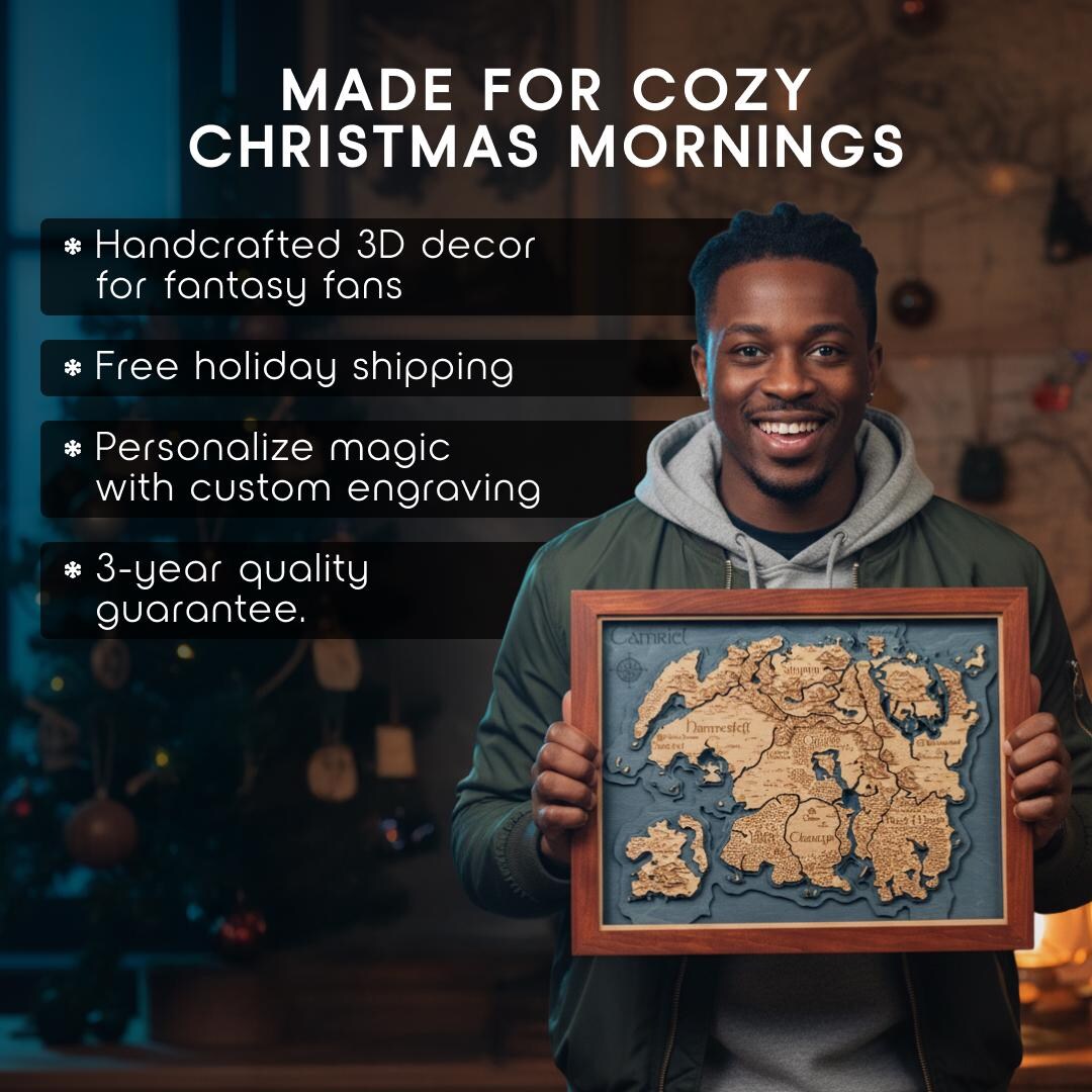 Wooden 3D Imperial Realm Map - Personalised Christmas Present for Gamer ...