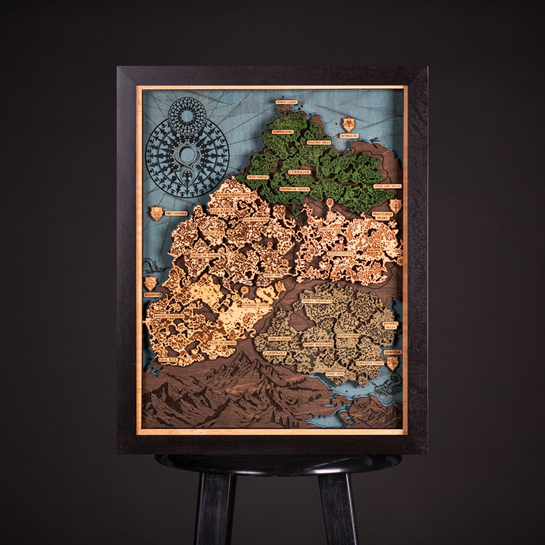 3D Dark Dominion Wood Map Free Express Shipping - Etsy