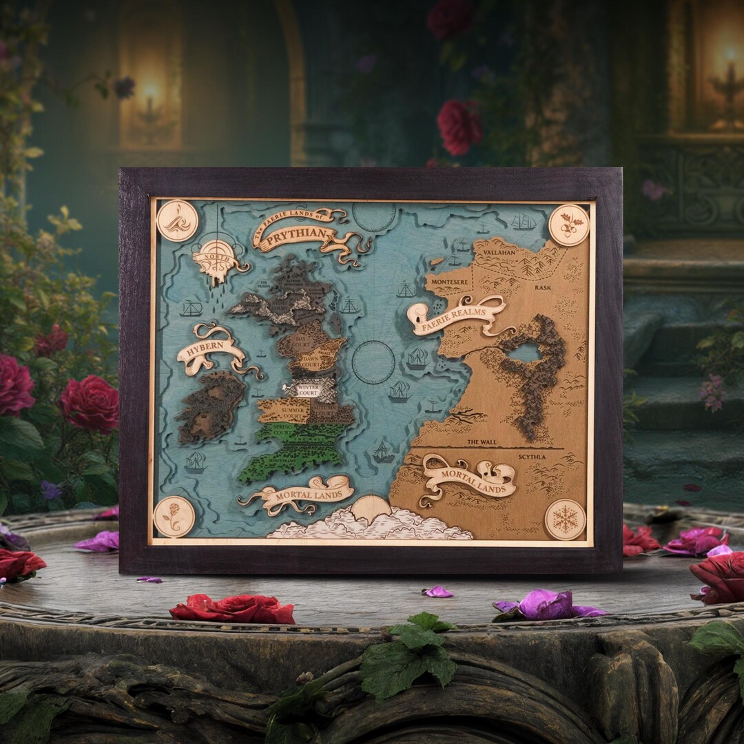 3d WOODEN ACOTAR MAP - Personalized Prythian Map - Acotar Wall Art ...