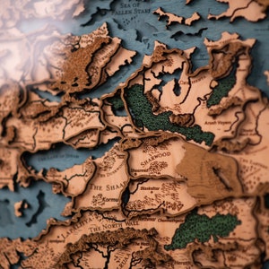3D Wooden Map of the Enchanted Continents - Etsy