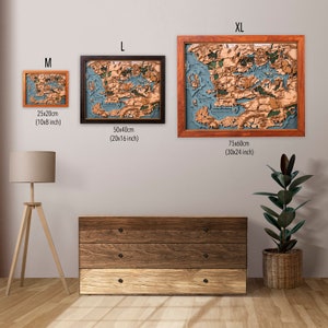3D Wooden Map of the Enchanted Continents - Etsy