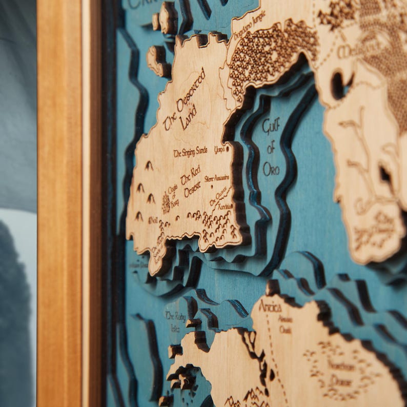 Wooden 3D Map of the Kingdoms of Shadows - Personalized Tog-inspired ...