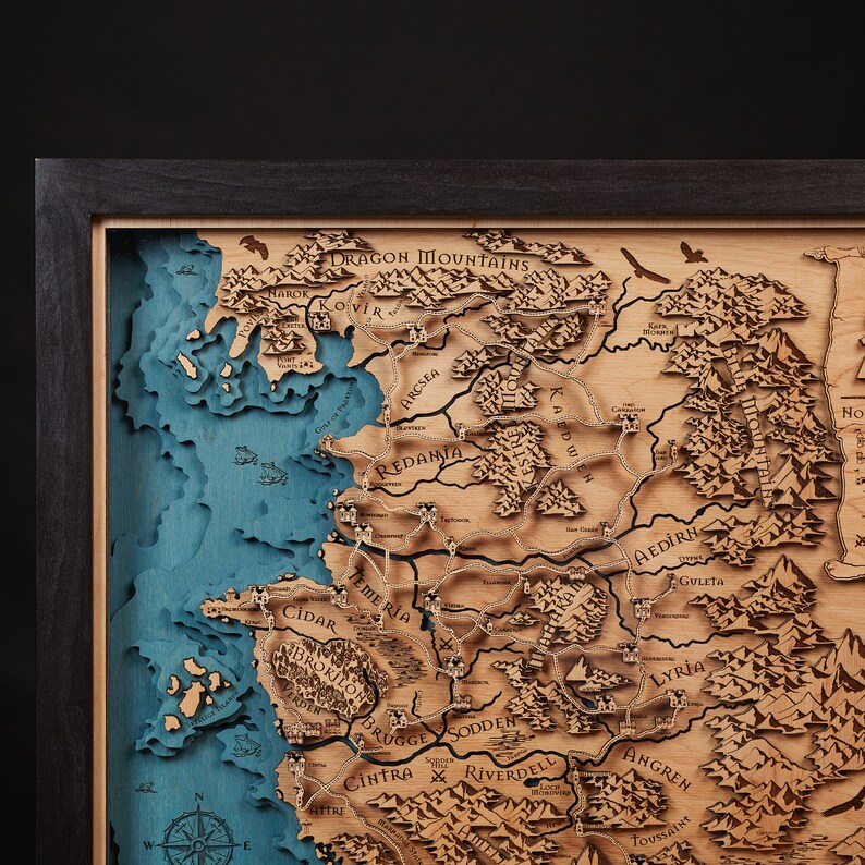 World of Hags and Monsters 3D Wooden Map - Etsy