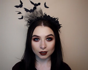 Bat Headband Halloween Black Bat Headband Halloween Crown - Etsy