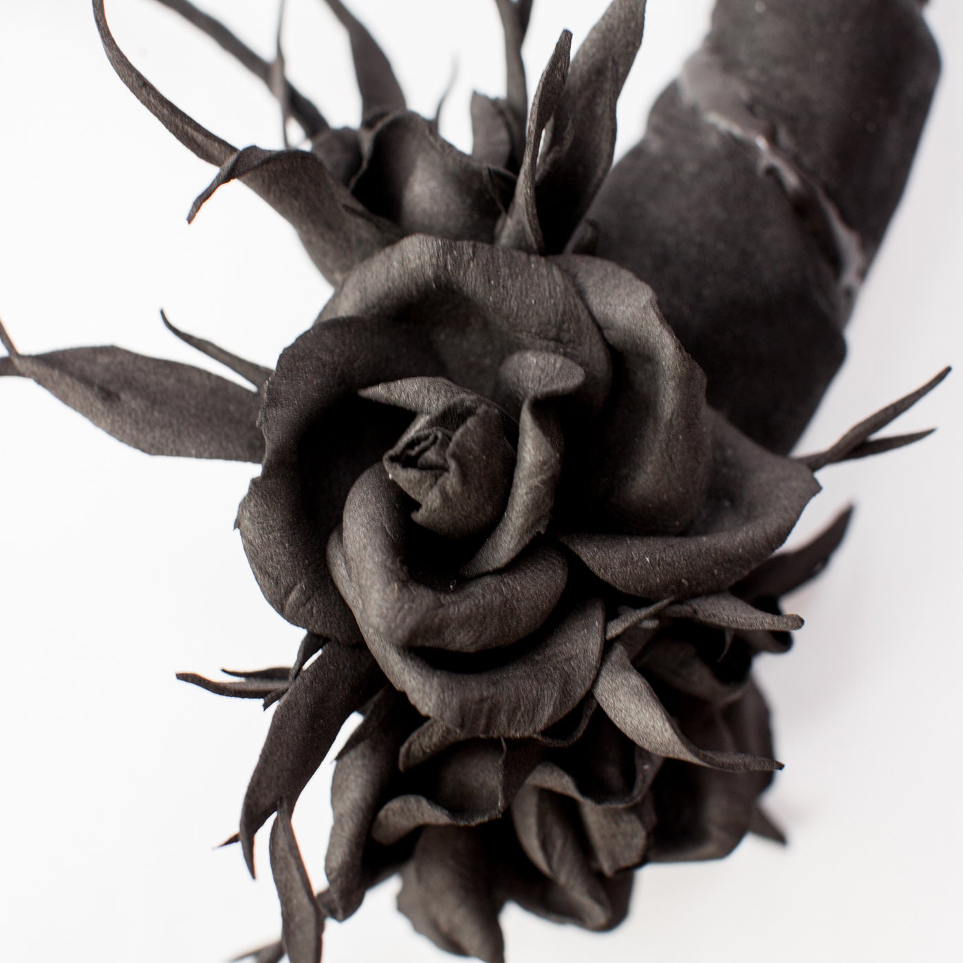 Horns Headband With Realistic Roses. Demon Horns for - Etsy