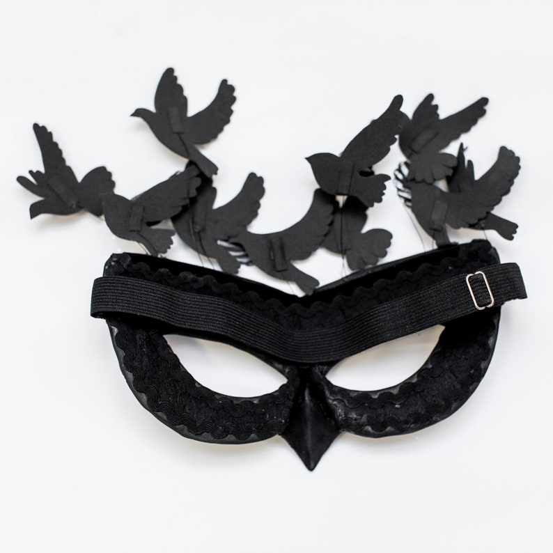 Couple's Masquerade Mask With 3d Bird Having Leather-like - Etsy
