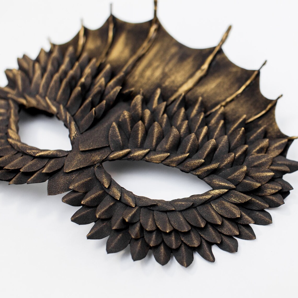 Masquerade Mask Dragon Scales Black With a Golden Tint for - Etsy
