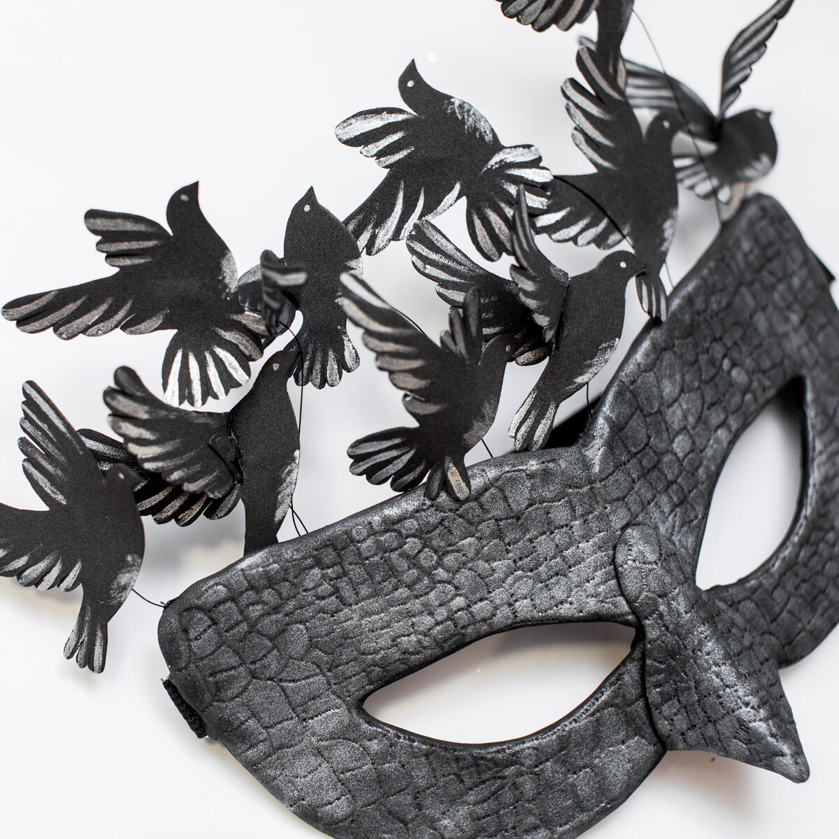 Couple's Masquerade Mask With 3d Bird Having Leather-like - Etsy