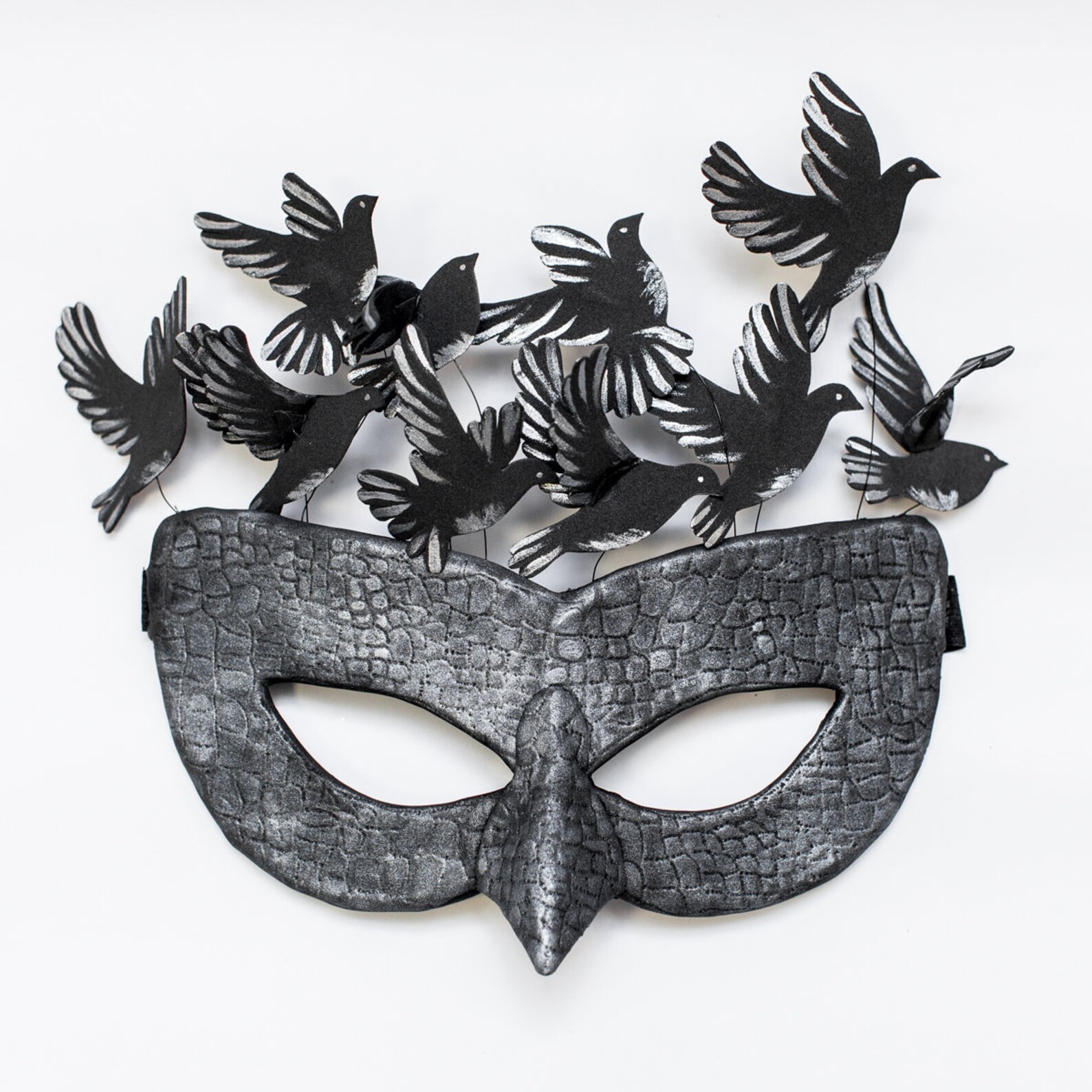 Couple's Masquerade Mask With 3d Bird Having Leather-like - Etsy