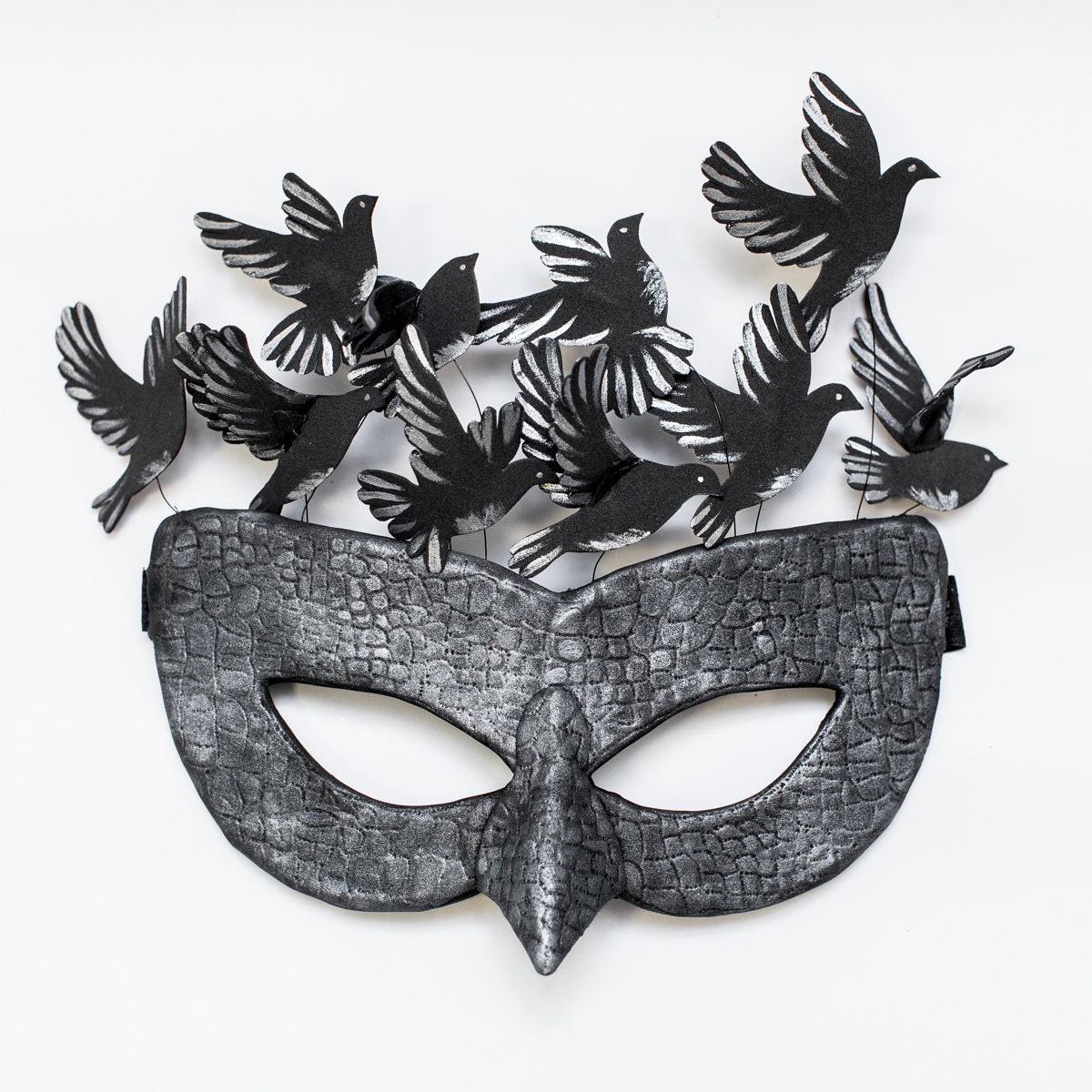 Couple's Masquerade Mask With 3d Bird Having Leather-like - Etsy