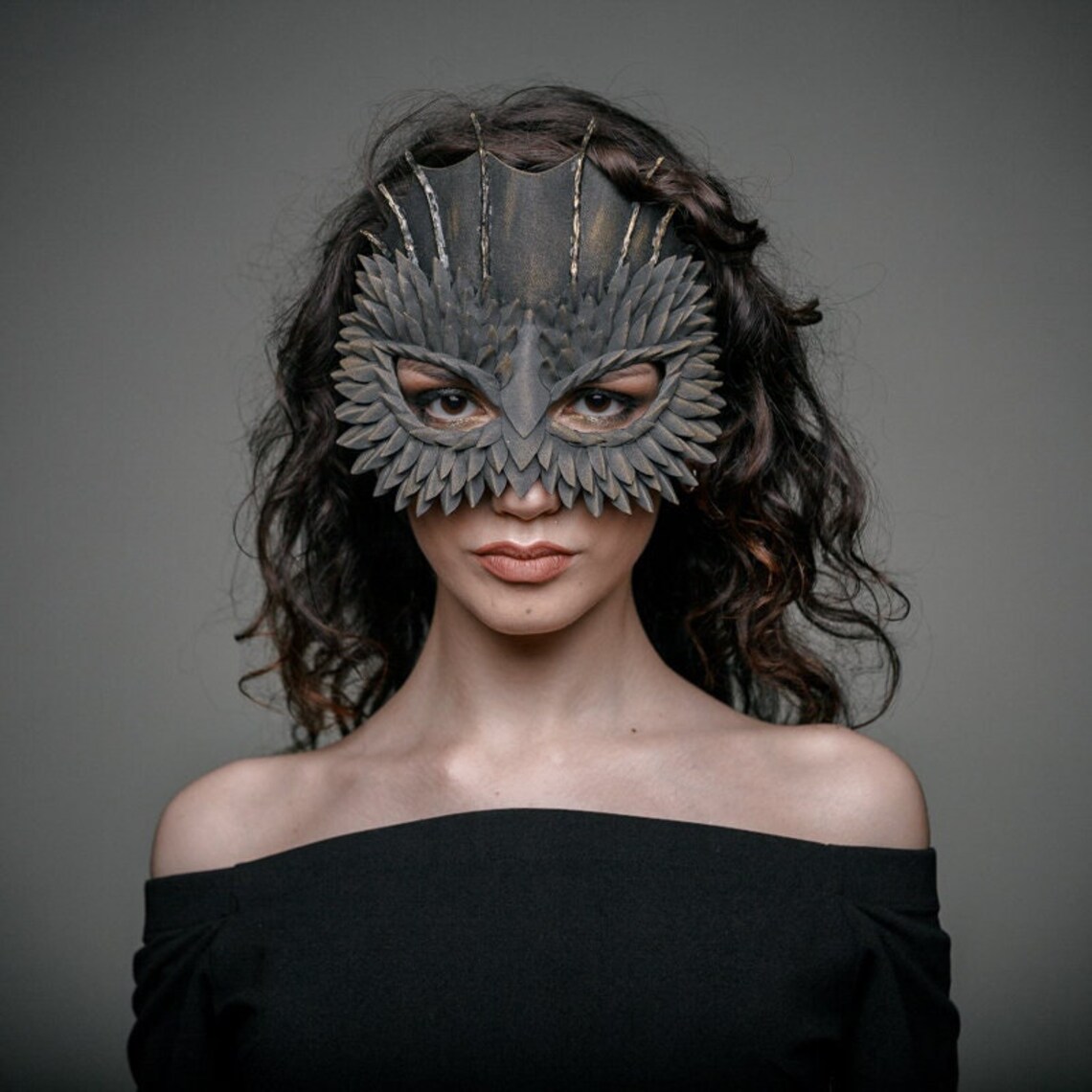 Masquerade Mask Dragon Scales Black With a Golden Tint for - Etsy