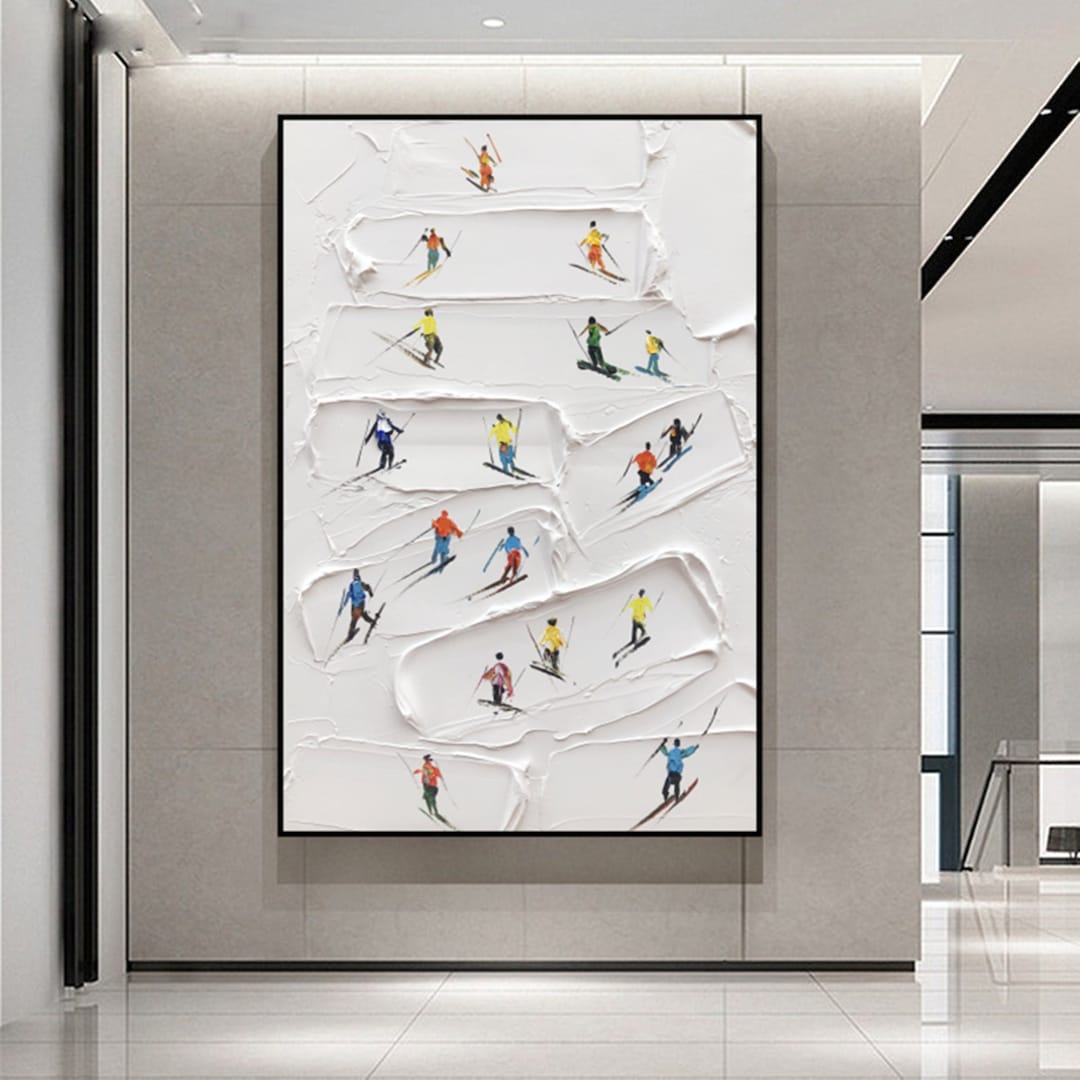 Original Snowboarding Sport Canvas Painting Winter Decor Texture ...