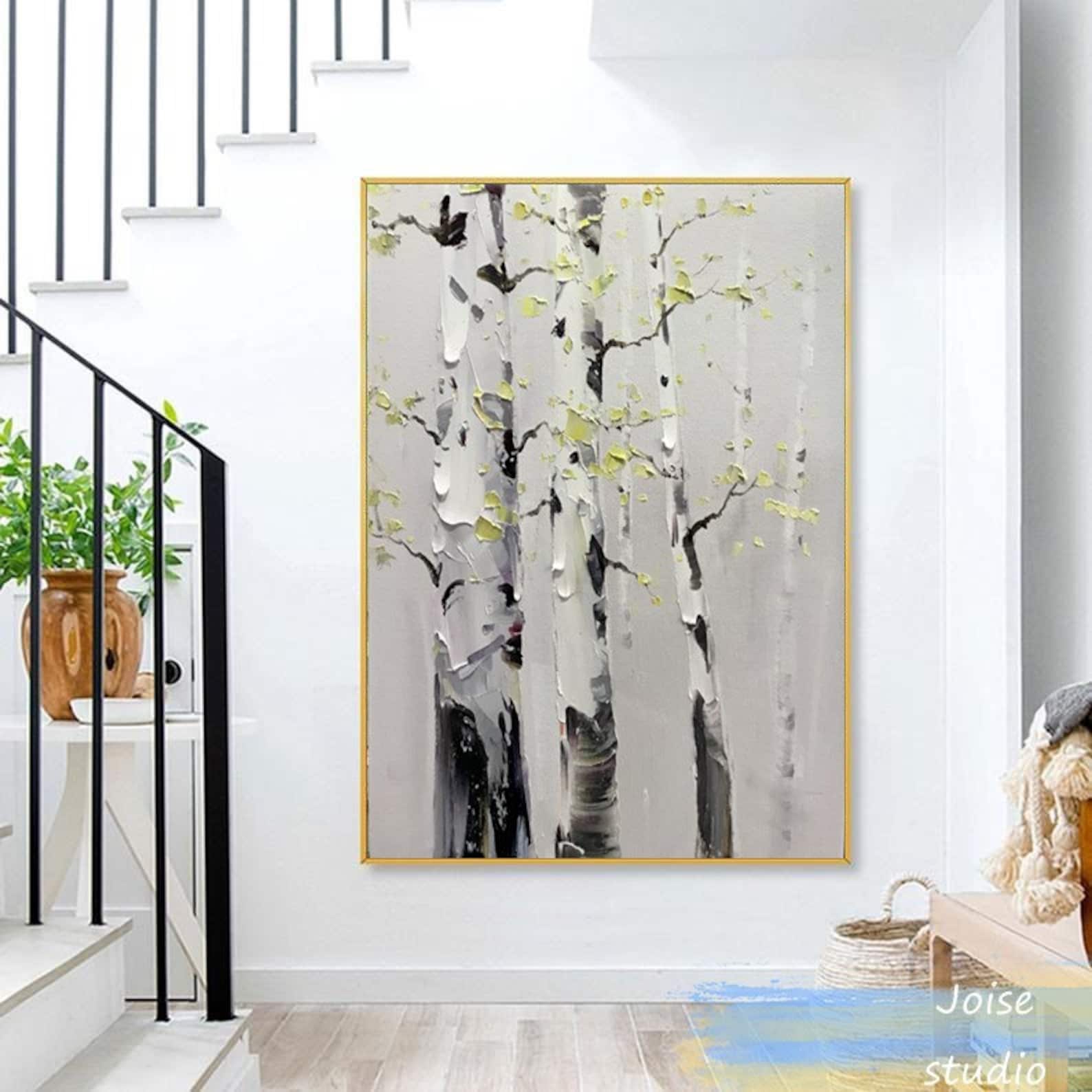 Birch Tree Forest Canvas Wall Art Decor abstract Birch Tree - Etsy