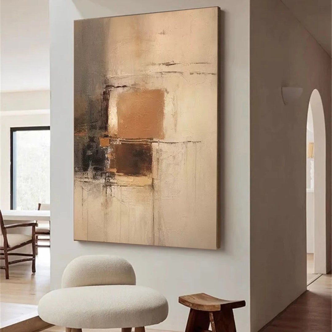 Large Brown Texture Wall Art Original Brown Abstract Painting for ...