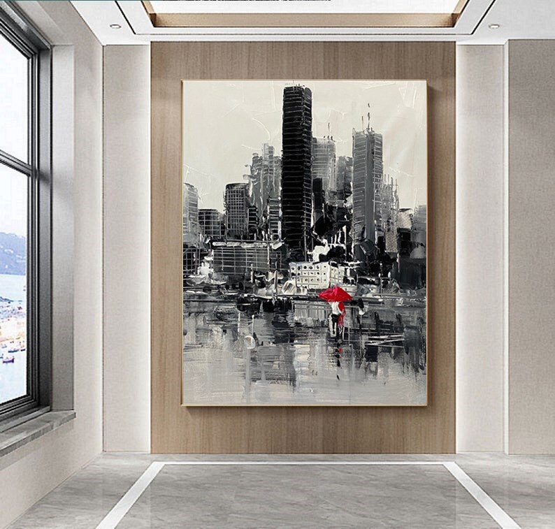 New York Painting Cityscape Painting Urban Abstract Painting | Etsy