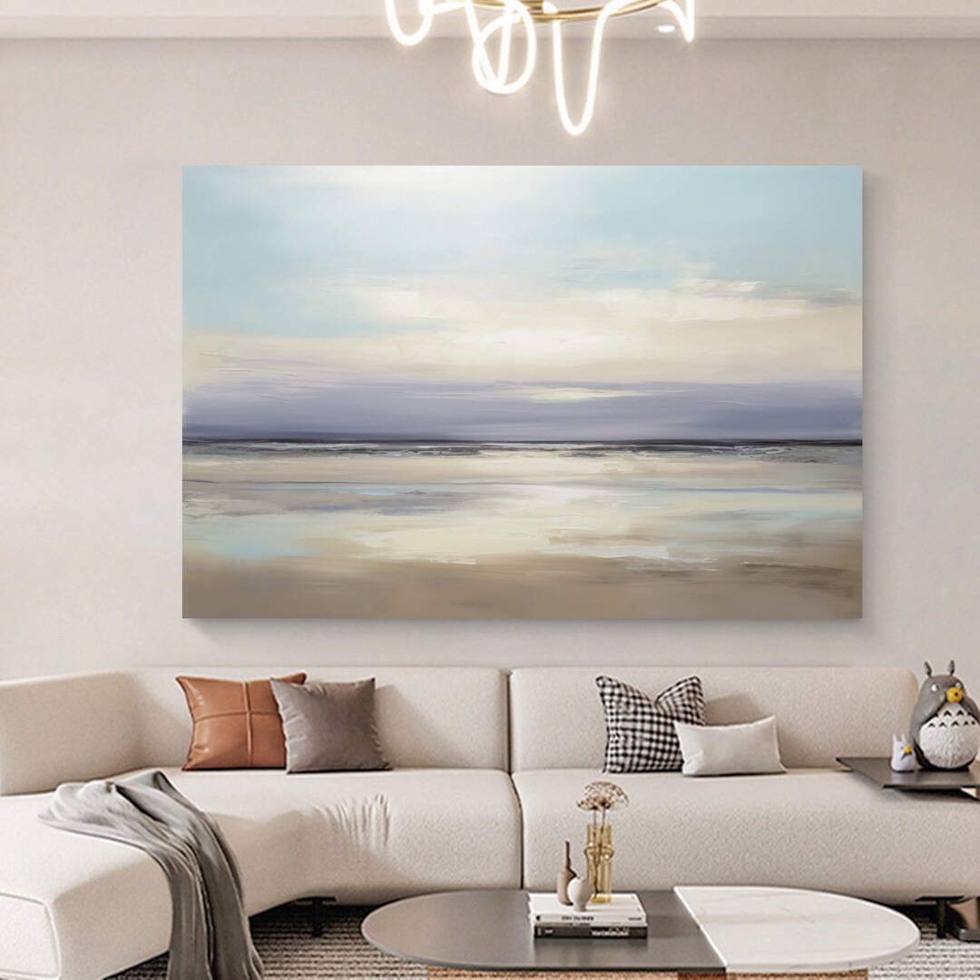 Large Blue Sea Landscape Painting Large Sky and Sea Painting - Etsy