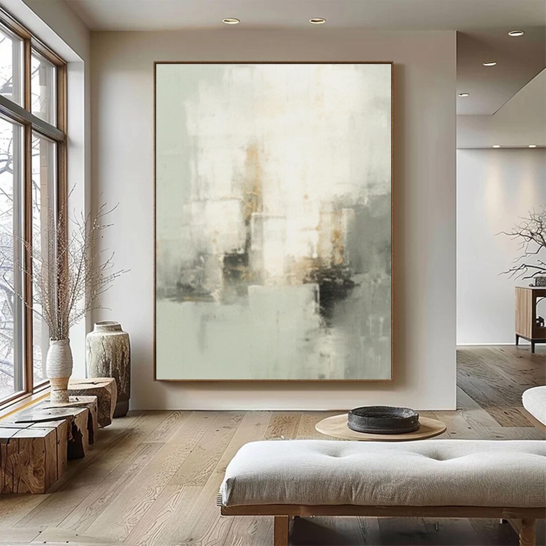 Light Green Abstract Painting Green Minimalist Wall Art 3D Texture Wall ...