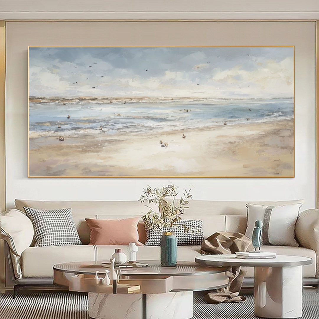 Large Seascape Painting on Canvas Original Coastal Landscape Abstract ...