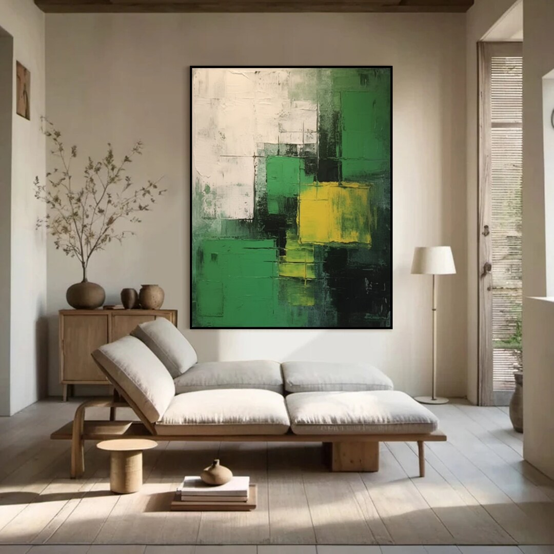 Original Green Abstract Art Modern Green Texture Painting Original ...