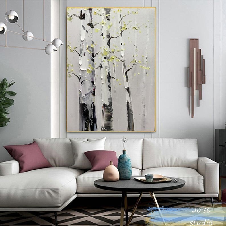 Birch Tree Forest Canvas Wall Art Decor abstract Birch Tree - Etsy