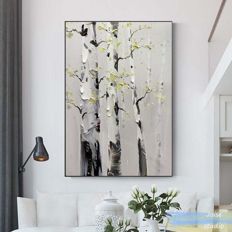 Birch Tree Forest Canvas Wall Art Decor abstract Birch Tree - Etsy