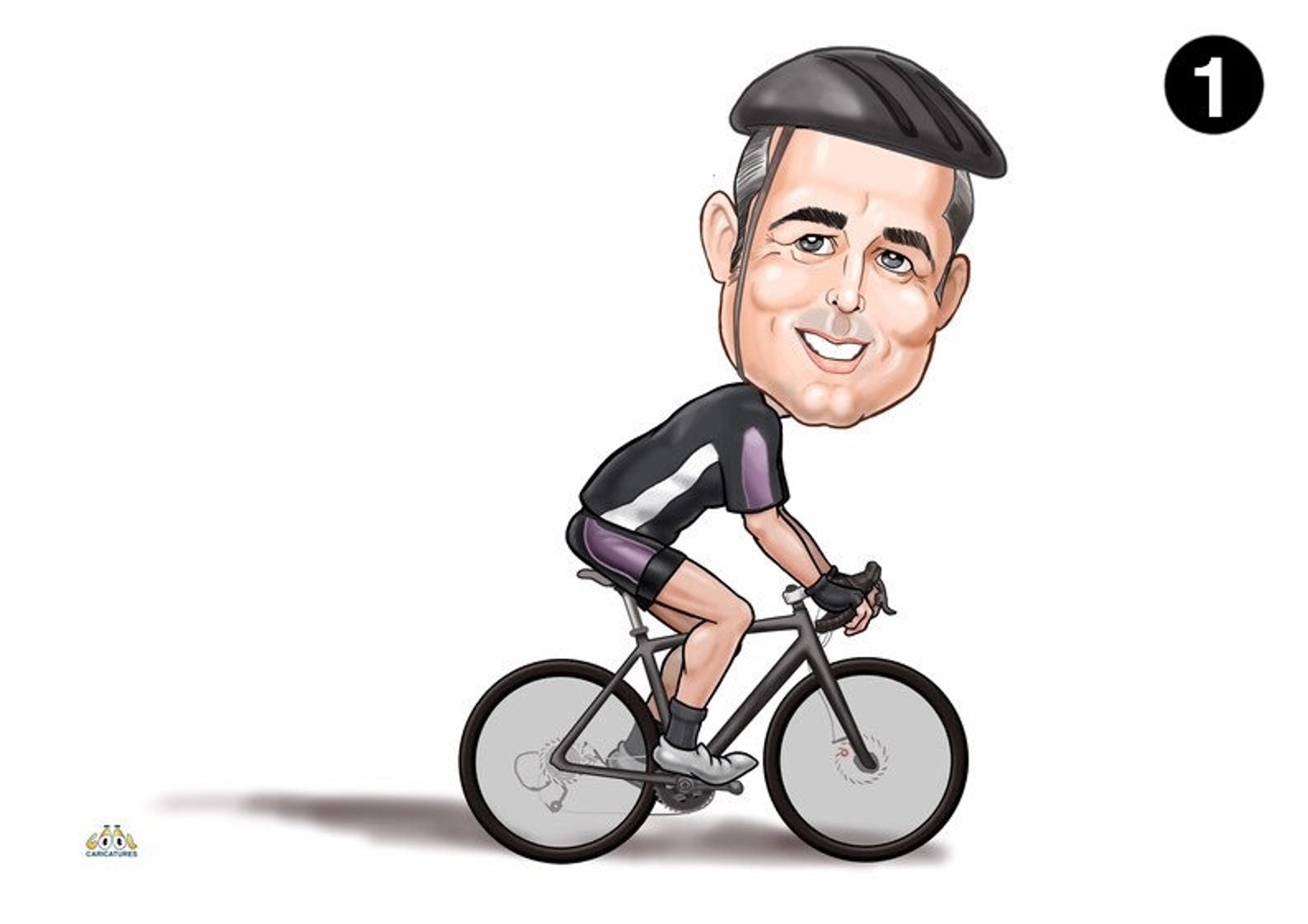Cyclist Cartoon Portrait | Cyclist Birthday Gift for Him | Cyclists ...