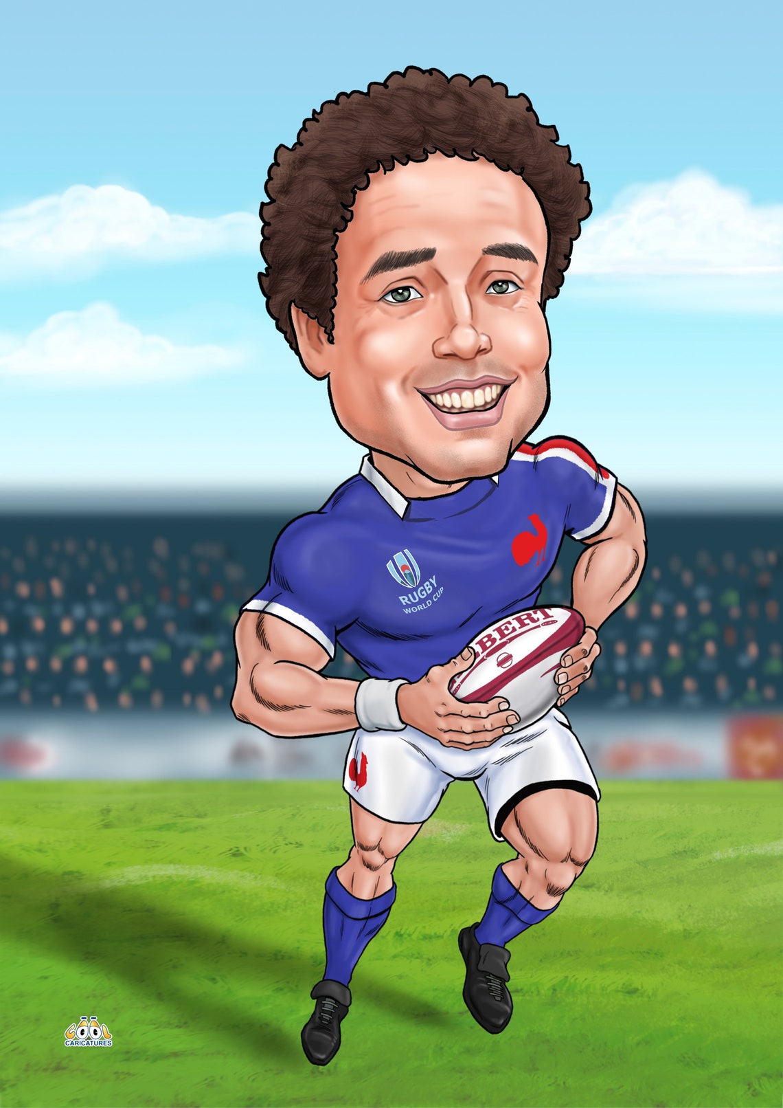 Rugby Art Gift Rugby Painting Cartoon Portrait Drawing - Etsy