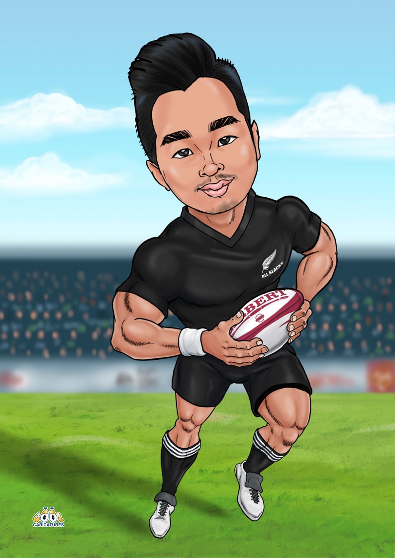 All Blacks Rugby Caricature Poster to Print Cartoon Portrait - Etsy