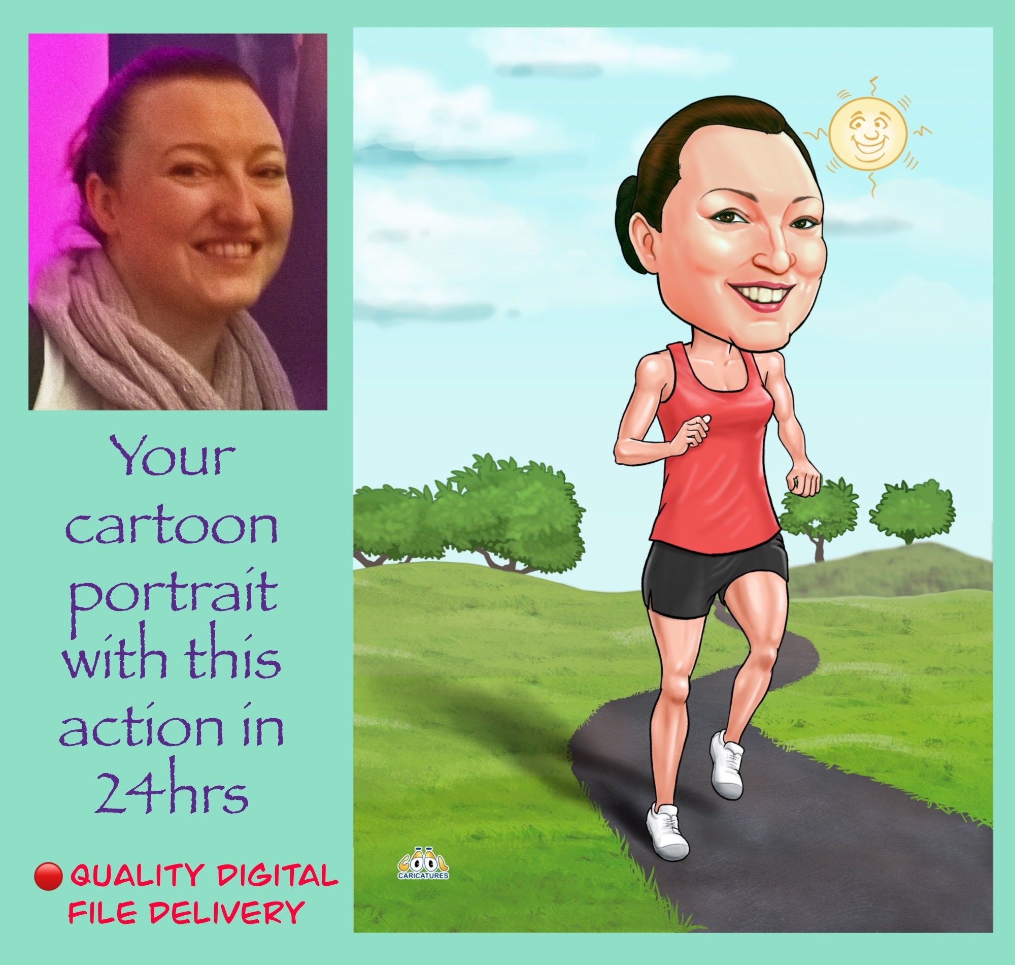 Female Runner Cartoon