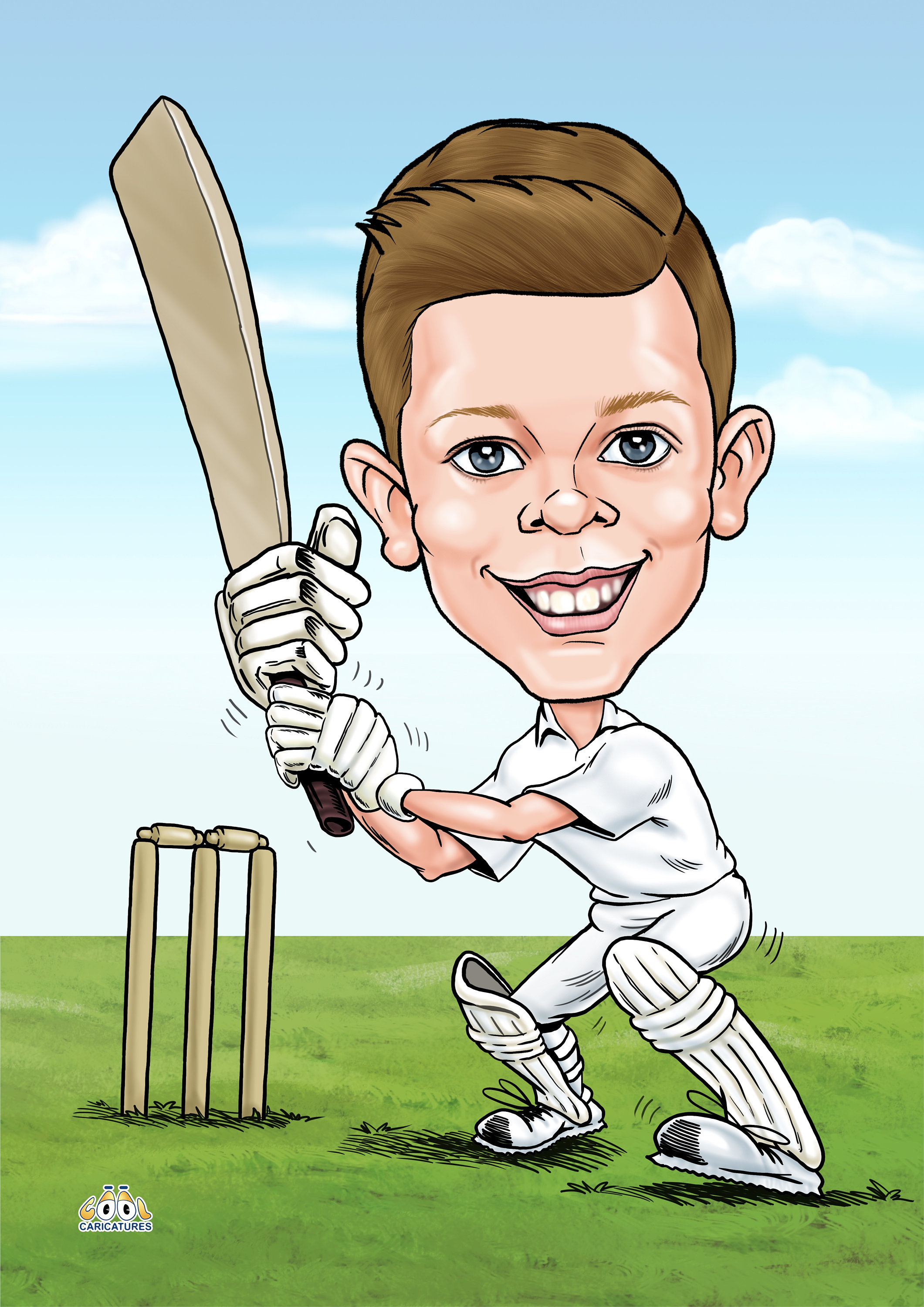 Cricket Gift- Cartoon Portrait as Birthday Gift | Cricket Personalised ...