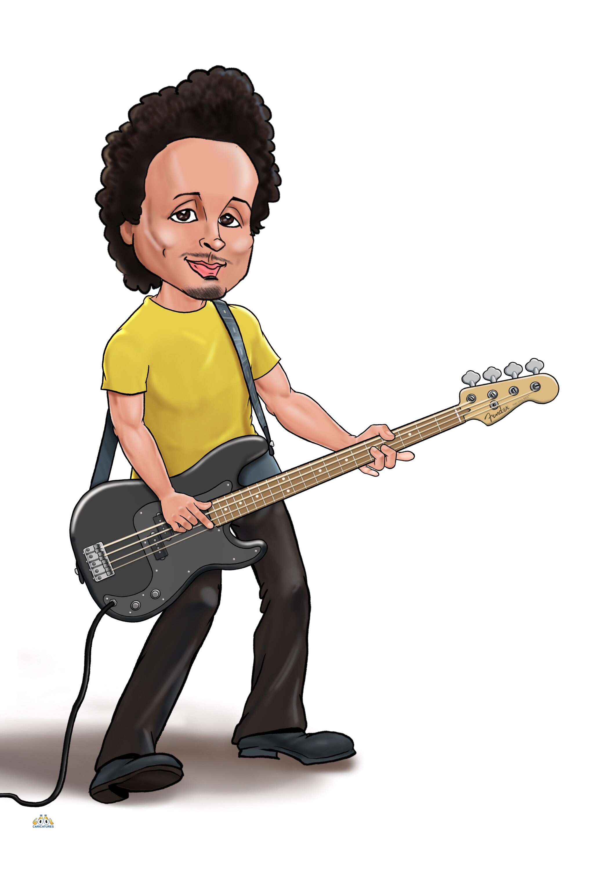 Personalized Bass Guitar Player Gift Caricature Drawing From | Etsy