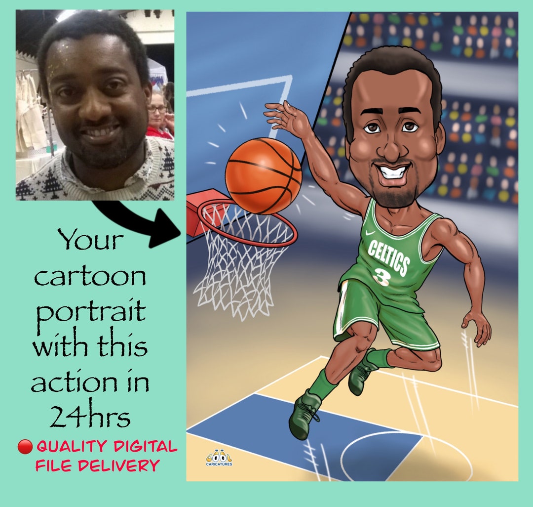 Boston Celtics Custom Basketball Portraits Art | Personalized ...