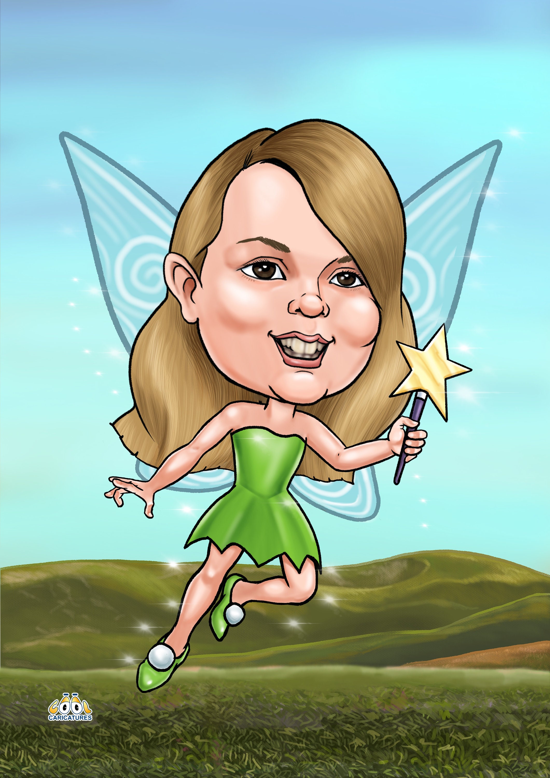 Personalised Tinkerbell Cartoon Portrait Birthday Gift - Etsy