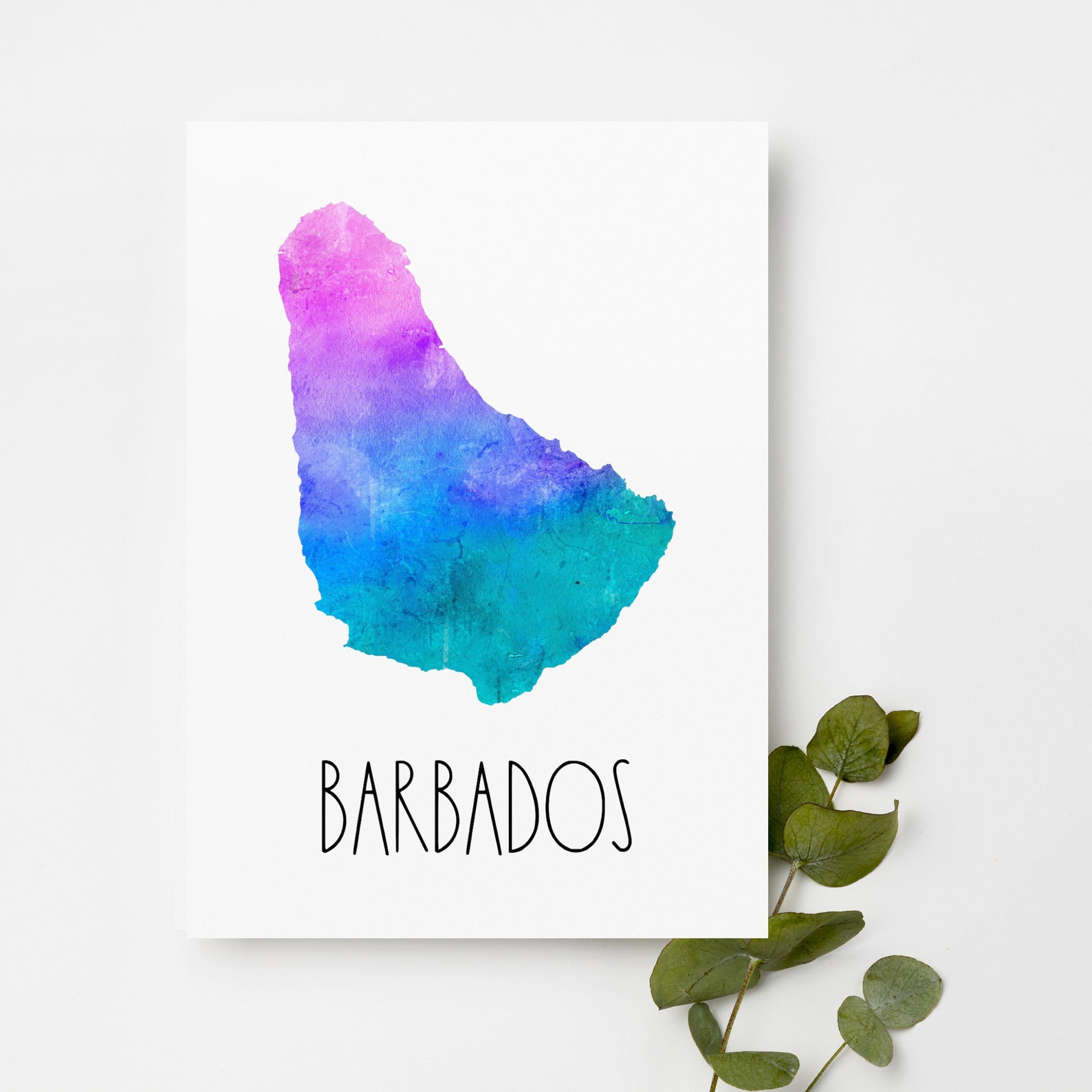 Barbados Map Print, Barbados Poster, Barbados Art, Barbados Wall Decor ...