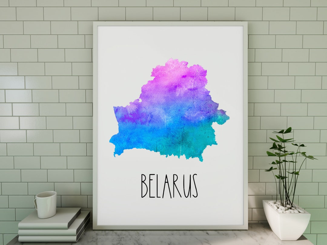 Belarus Map Print, Belarus Poster, Belarus Art, Belarus Wall Decor ...