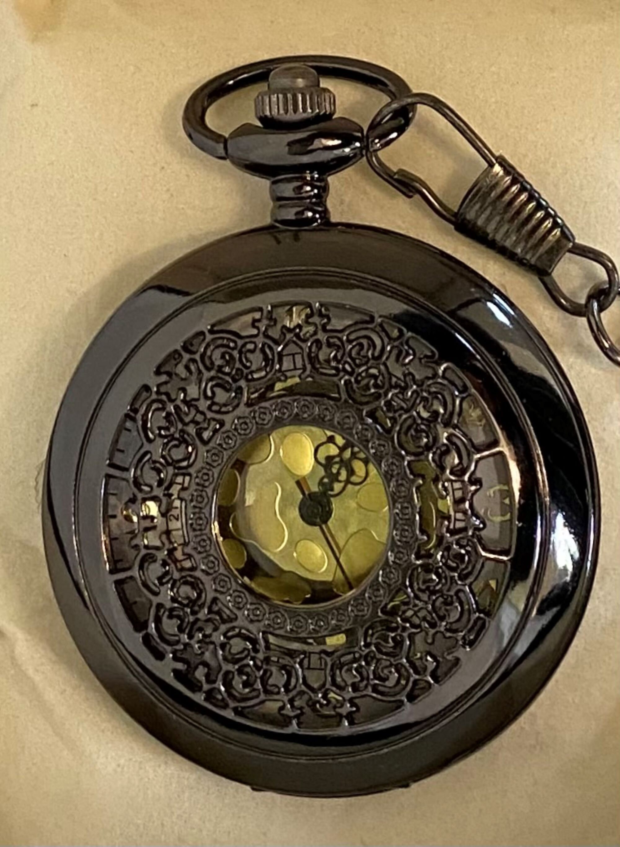 Filigree Front Pocket Watch Fancy Pocket Watch Gunmetal | Etsy