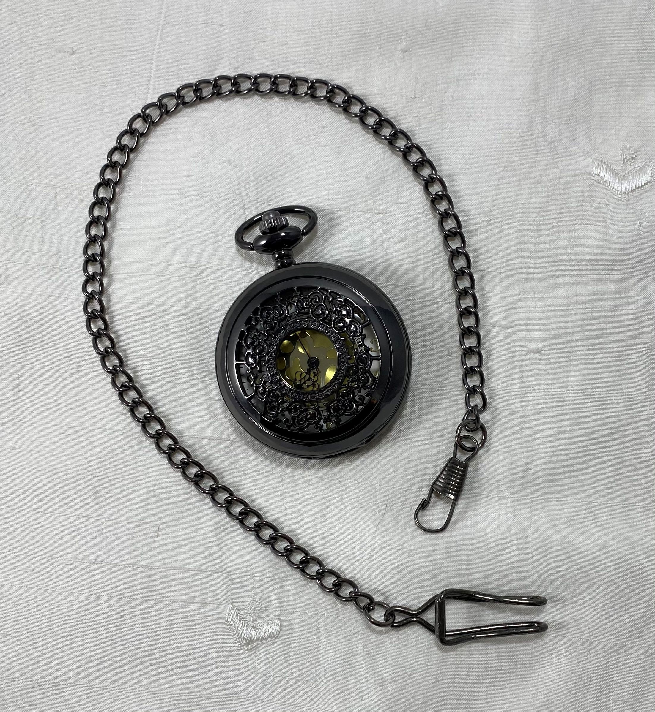 Filigree Front Pocket Watch Fancy Pocket Watch Gunmetal | Etsy
