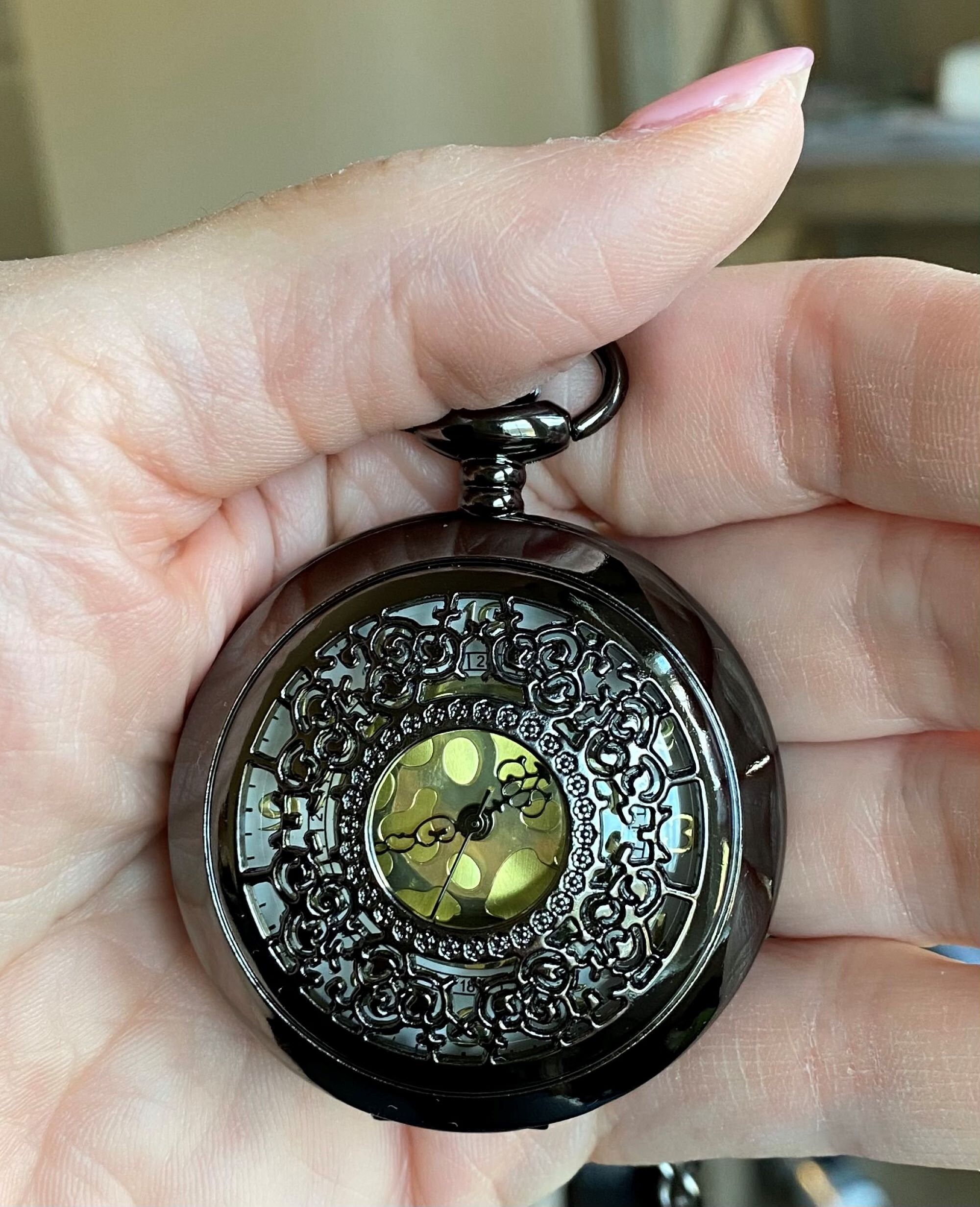 Filigree Front Pocket Watch Fancy Pocket Watch Gunmetal | Etsy