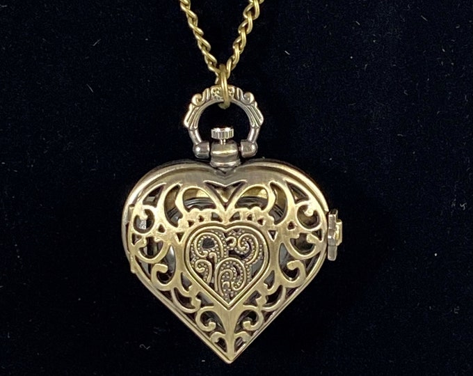 Heart Pocket Watch | Heart Watch Necklace | Working Hand Painted Watch ...