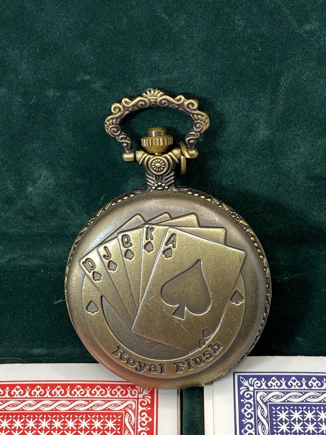 Card Shark Pocket Watch | Royal Flush Pocket Watch | Customizable ...