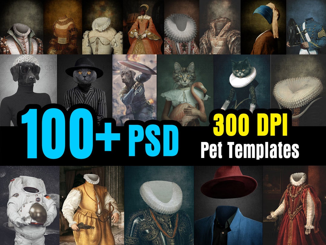 56 PSD Pet Portrait Templates 300 DPI Printable - Etsy